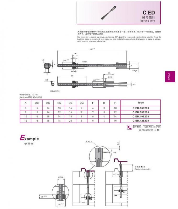 1.2101 Lifter Injection Molding Sprung Core